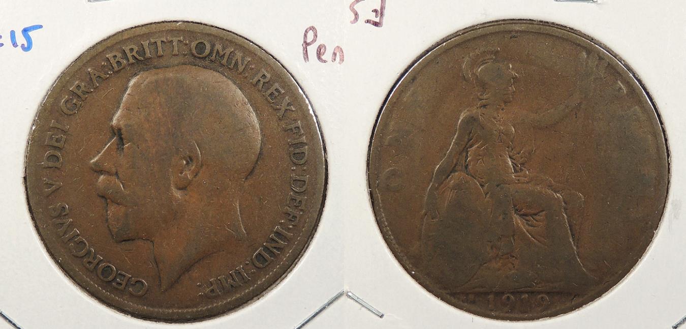 GREAT BRITAIN: 1919-KN George V Penny | European Coins