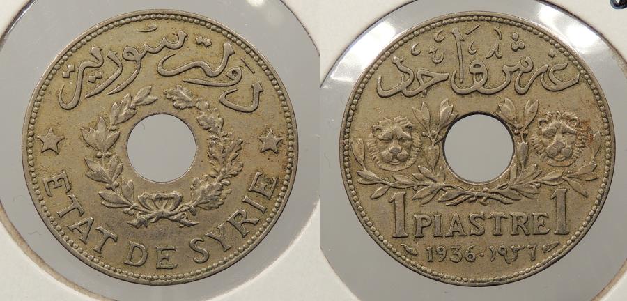 SYRIA: 1936 Piastre | Asian and Middle Eastern Coins