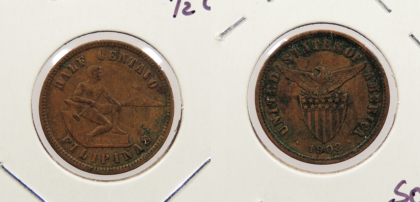 PHILIPPINES: 1903 1/2 Centavo | Asian and Middle Eastern Coins