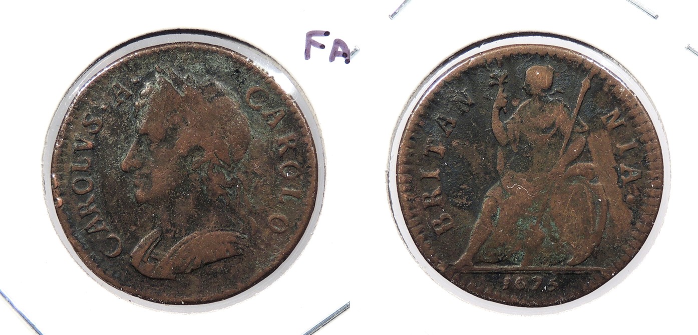 ENGLAND: 1675 Charles II Farthing | European Coins
