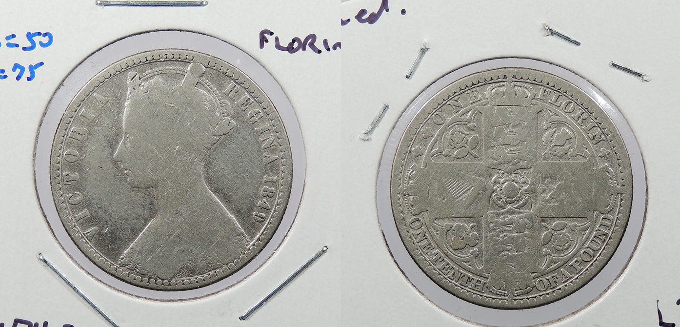 GREAT BRITAIN: 1849-w.w. Victoria Florin | European Coins