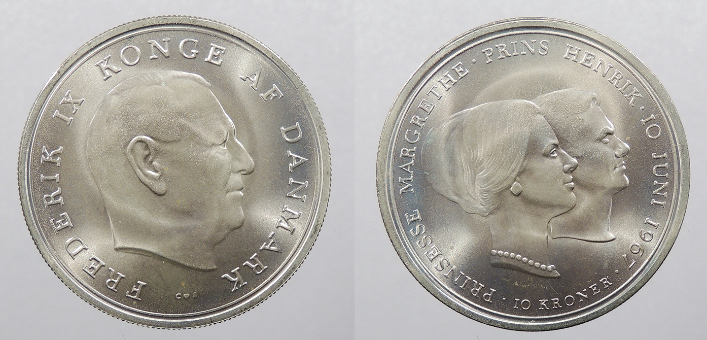 DENMARK: 1967 10 Kroner | European Coins