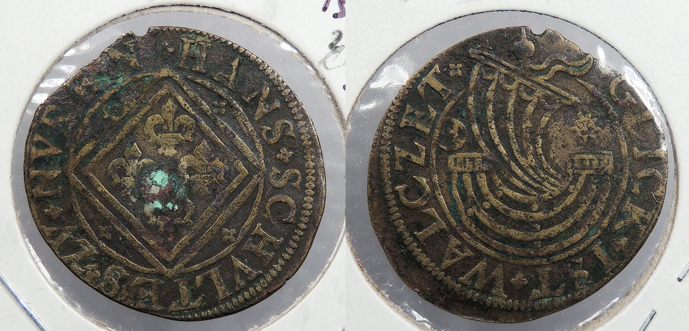 GERMAN STATES: Nurnberg (Nuremburg) ND (1553-1584) Hans Schultes 27mm Jeton