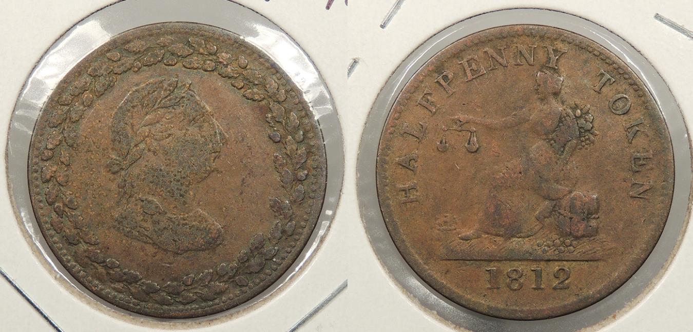 CANADA: Lower Canada 1812 Thomas Halliday Halfpenny Token | North ...