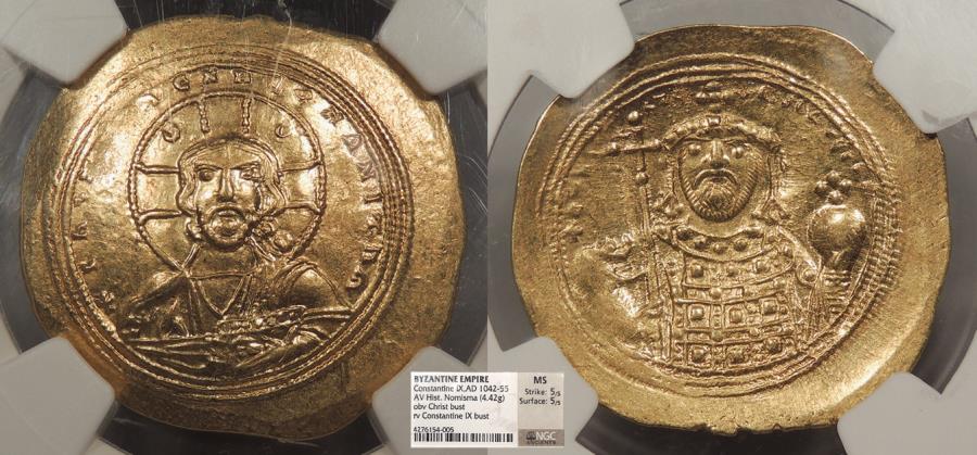 Constantine IX 1042-1055 A.D. Histamenon Nomisma Constantinople Mint ...