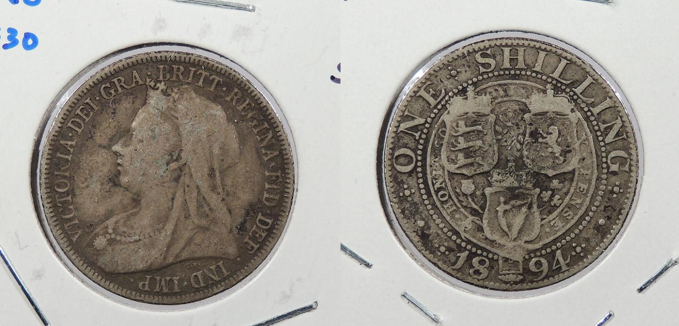 GREAT BRITAIN: 1894 Victoria Shilling | European Coins