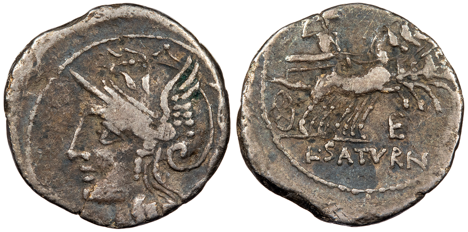 Lucius Appuleius Saturninus 104 B.C. Denarius Rome Mint Near VF