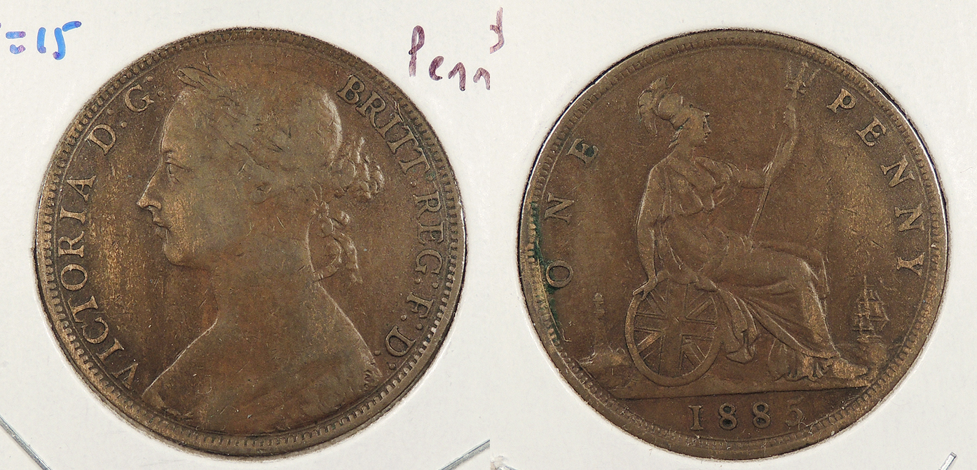 GREAT BRITAIN: 1885 Victoria Penny | European Coins