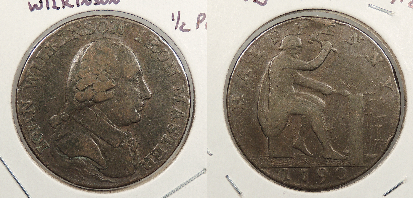 GREAT BRITAIN: Warwickshire 1790 Wilkinson Halfpenny Conder Token