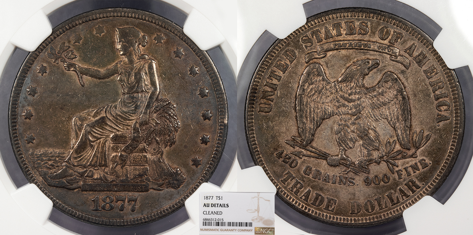 1877 Trade 1 Dollar (Silver) NGC AU | Miscellaneous