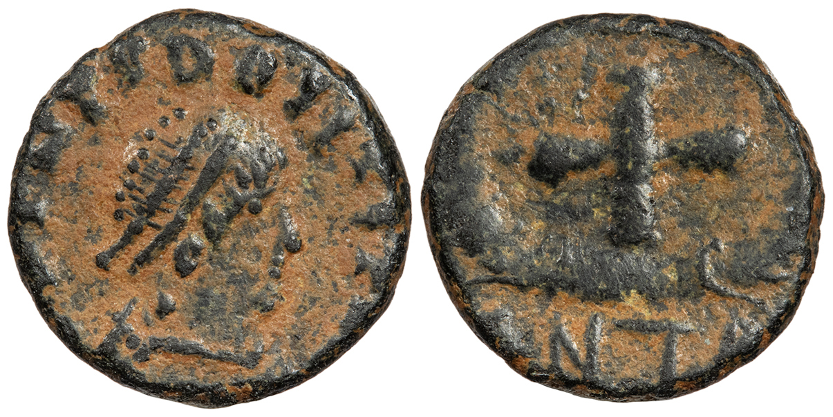 Theodosius II 408-450 A.D. AE4 Antioch Mint VF | Roman Imperial Coins