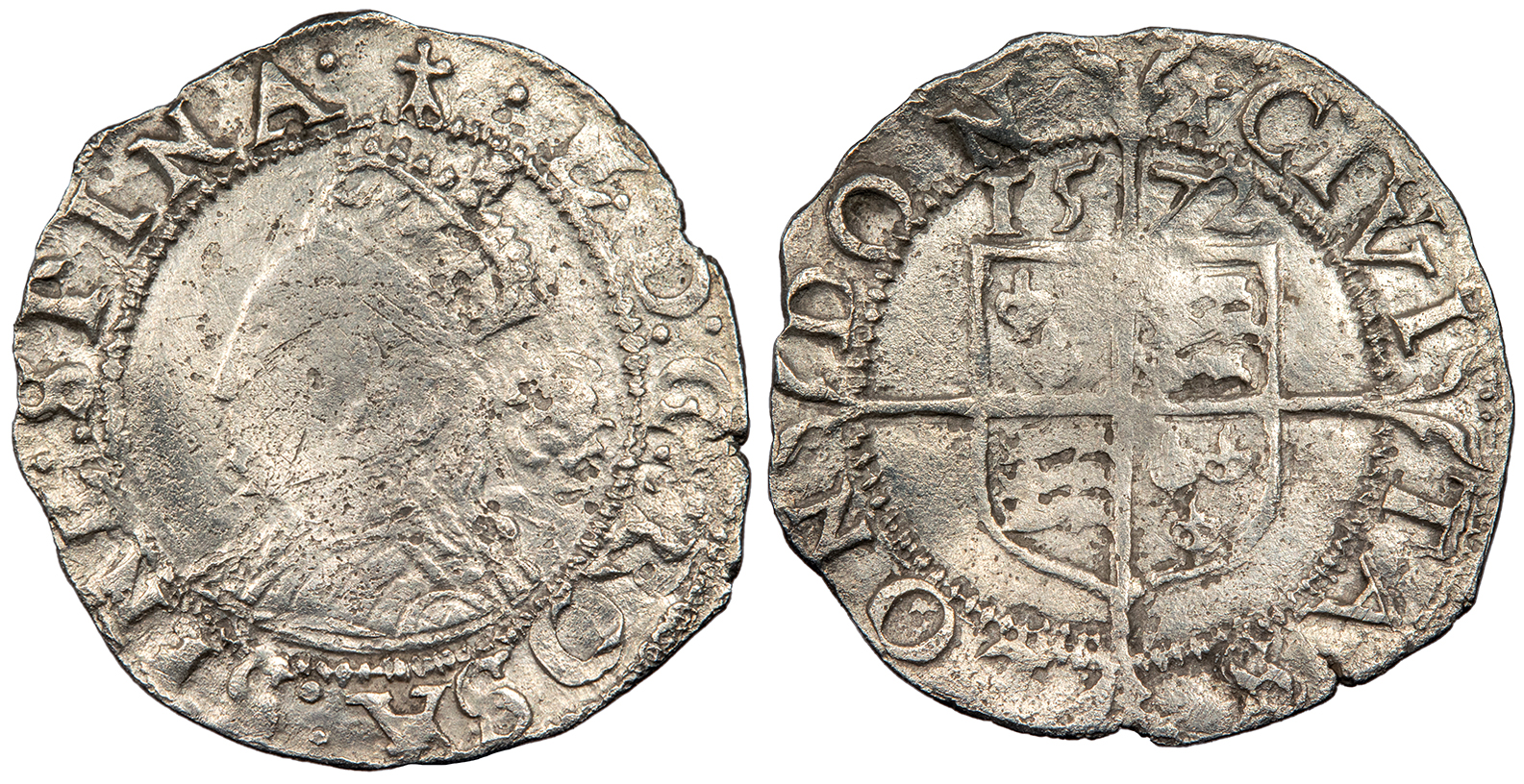 ENGLAND Elizabeth I 1558-1603 Threehalfpence 1572 VF | Medieval Coins