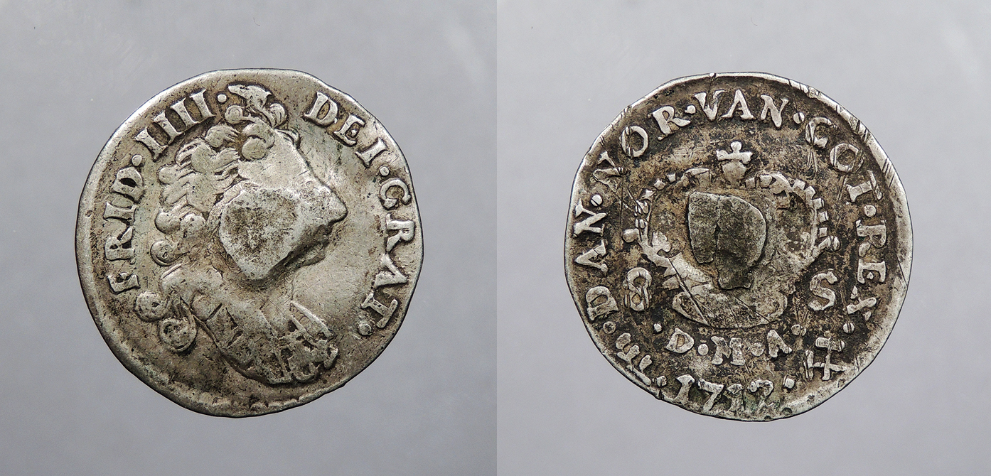 DENMARK: 1712 8 Skilling | European Coins