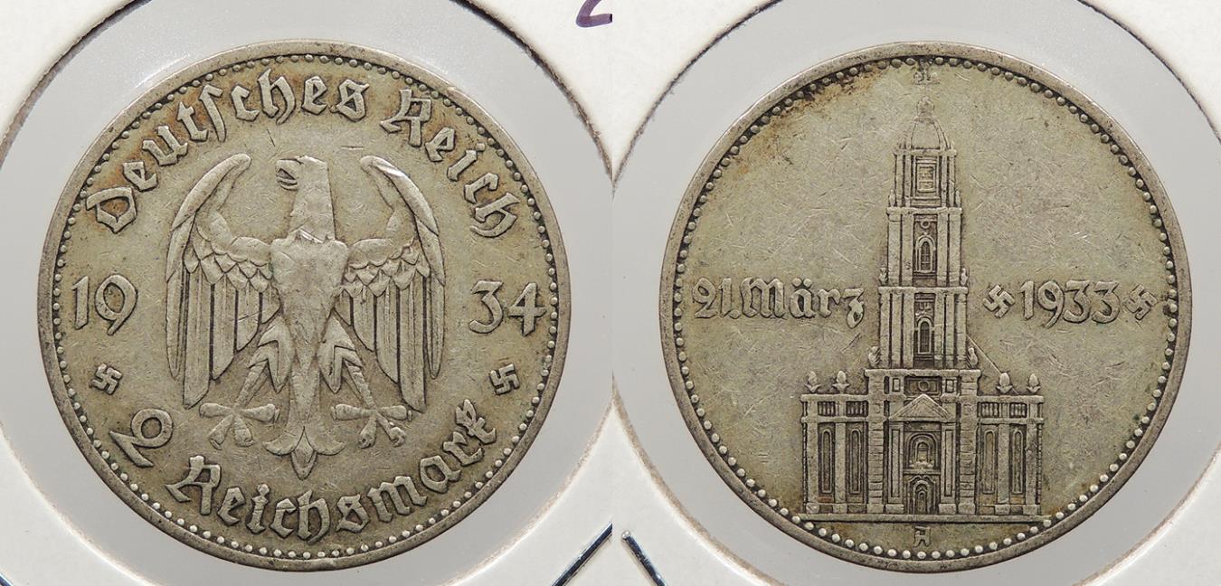 GERMANY: 1934-A Potsdam 2 Mark | European Coins