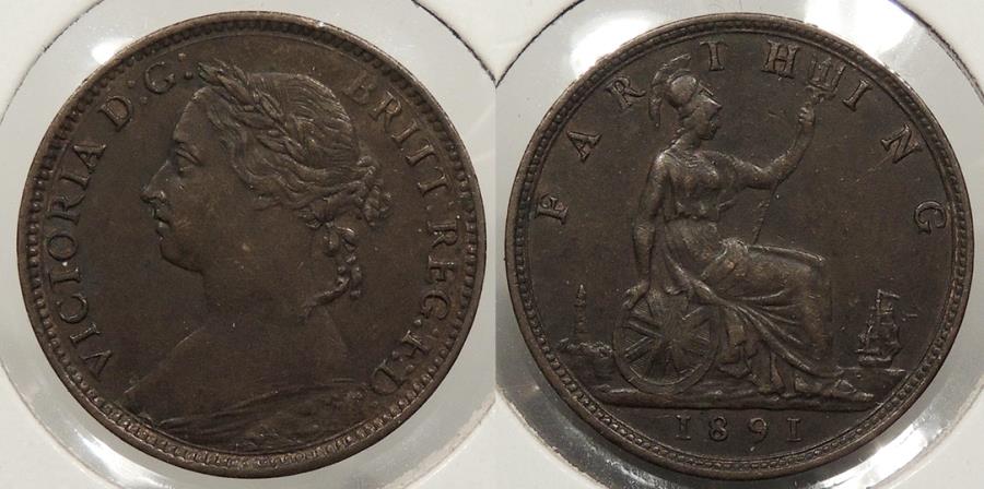 GREAT BRITAIN: 1891 Farthing | European Coins