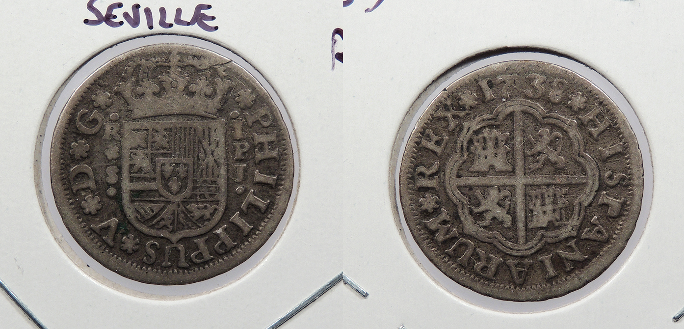 SPAIN: 1738-PJ Philip V Real | European Coins