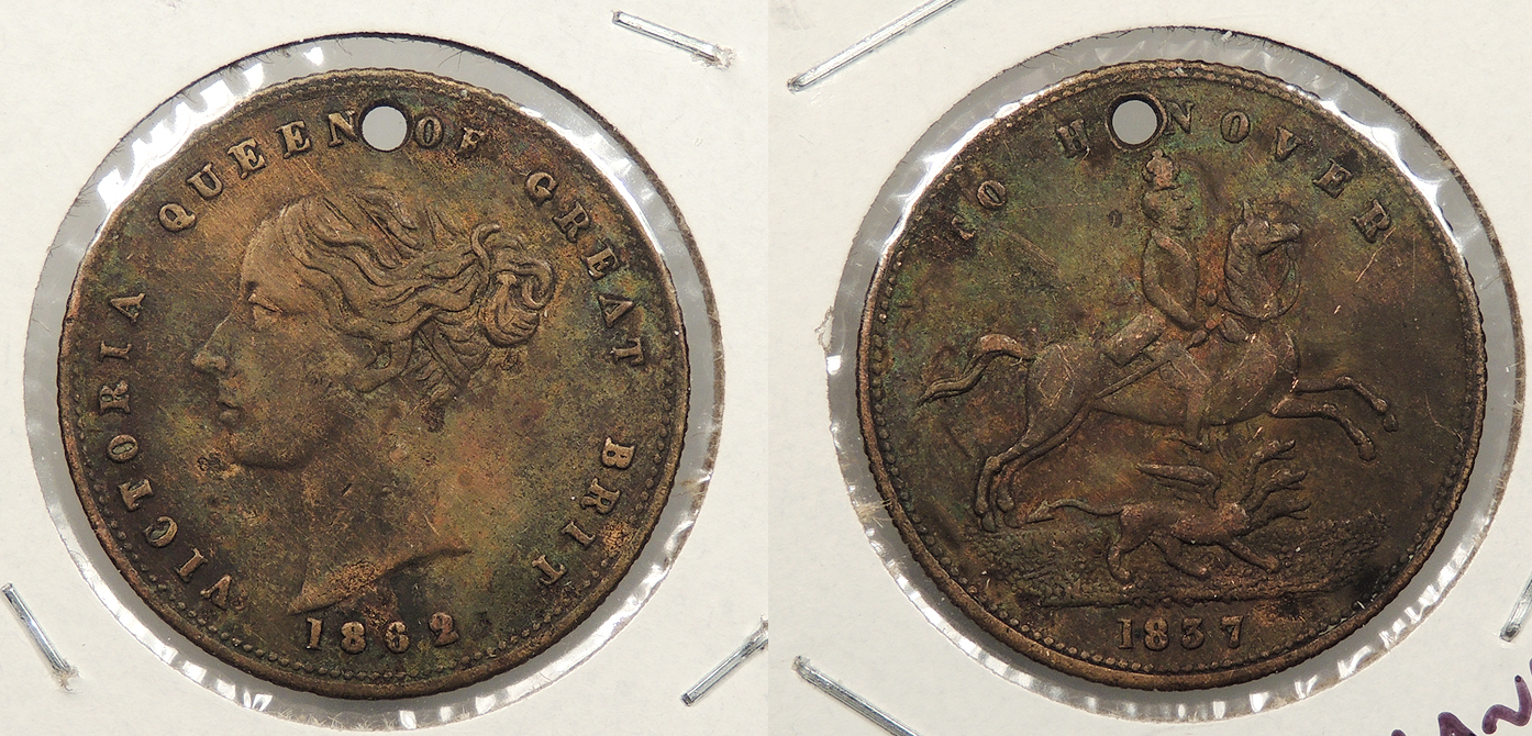 GREAT BRITAIN: 1837 / 1862 'To Hannover' Cumberland Jack Jeton (token)