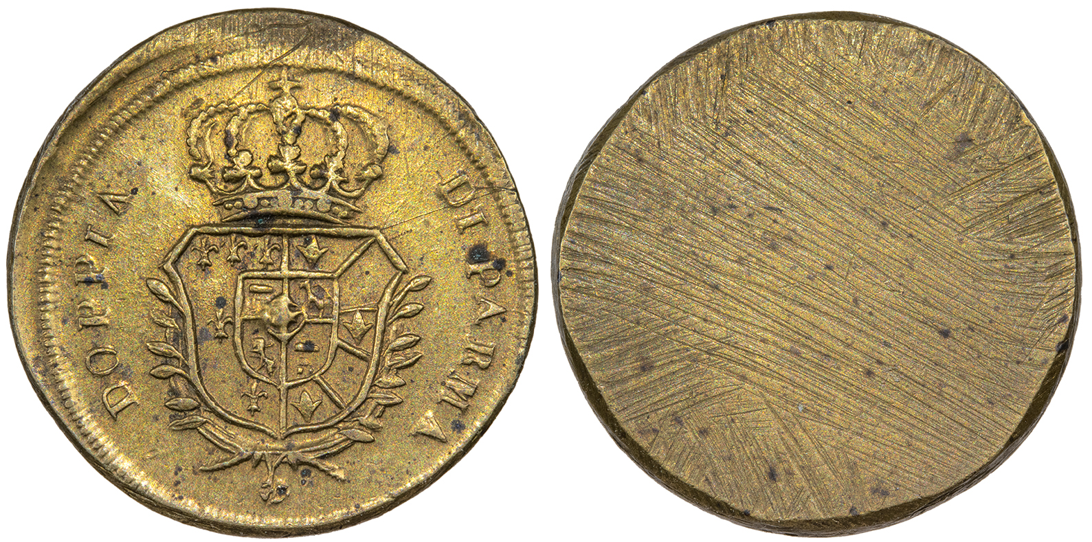 ITALIAN STATES Parma ND (1687-1797) Brass Coin weight for Doppia di ...