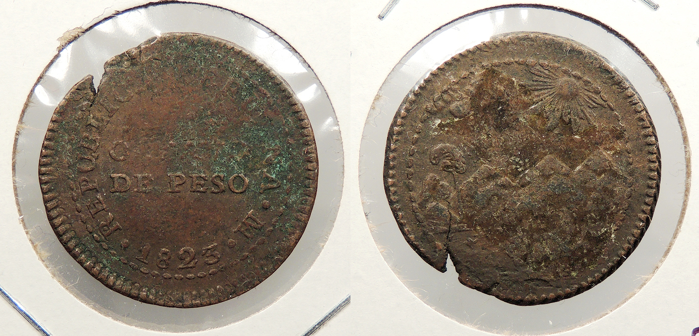 PERU: 1823 1/8 Peso (Provisional Coinage) | South American Coins