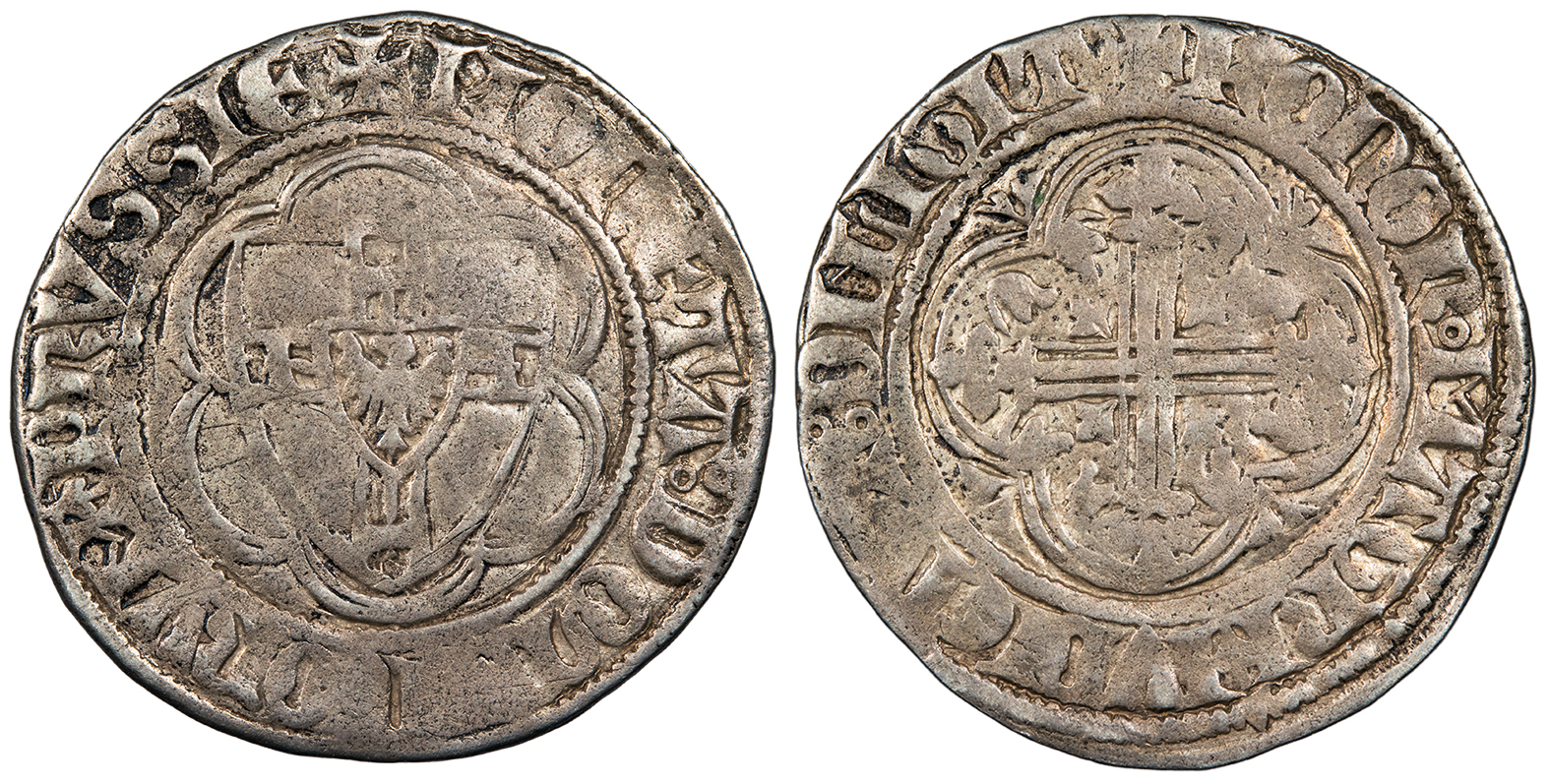 TEUTONIC ORDER of Knights Wynrich von Kniprode 1351-1382 Halbscoter (16 ...
