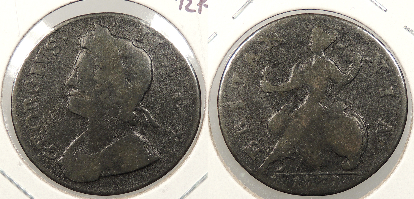 GREAT BRITAIN: 1737 George II Halfpenny | European Coins