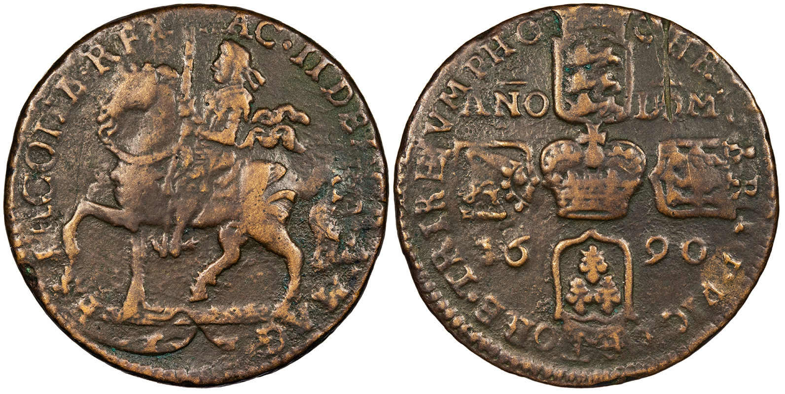 IRELAND James II 1690 Crown VF | European Coins