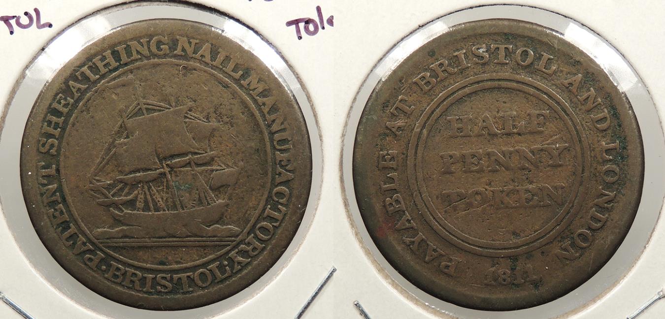 GREAT BRITAIN: Bristol 1811 1/2 Penny Token | European Coins