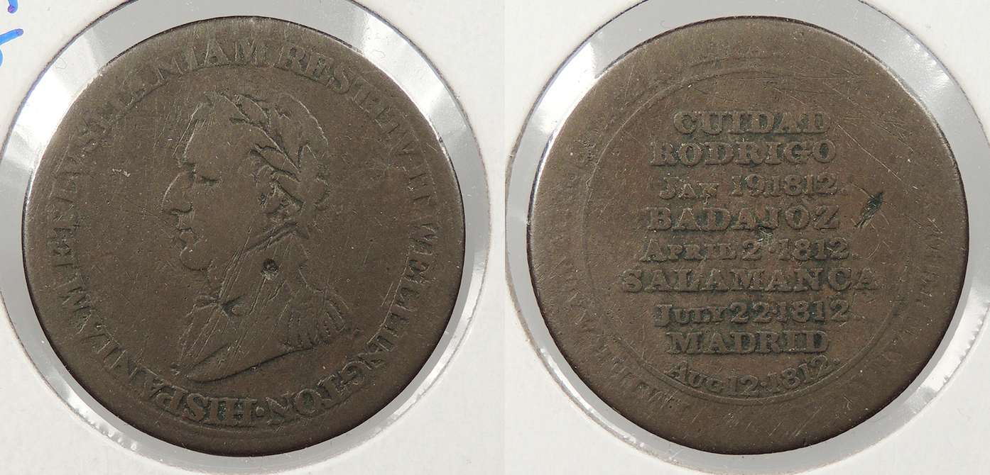 CANADA: 1812 'Wellington token'; button near collar. Halfpenny Token