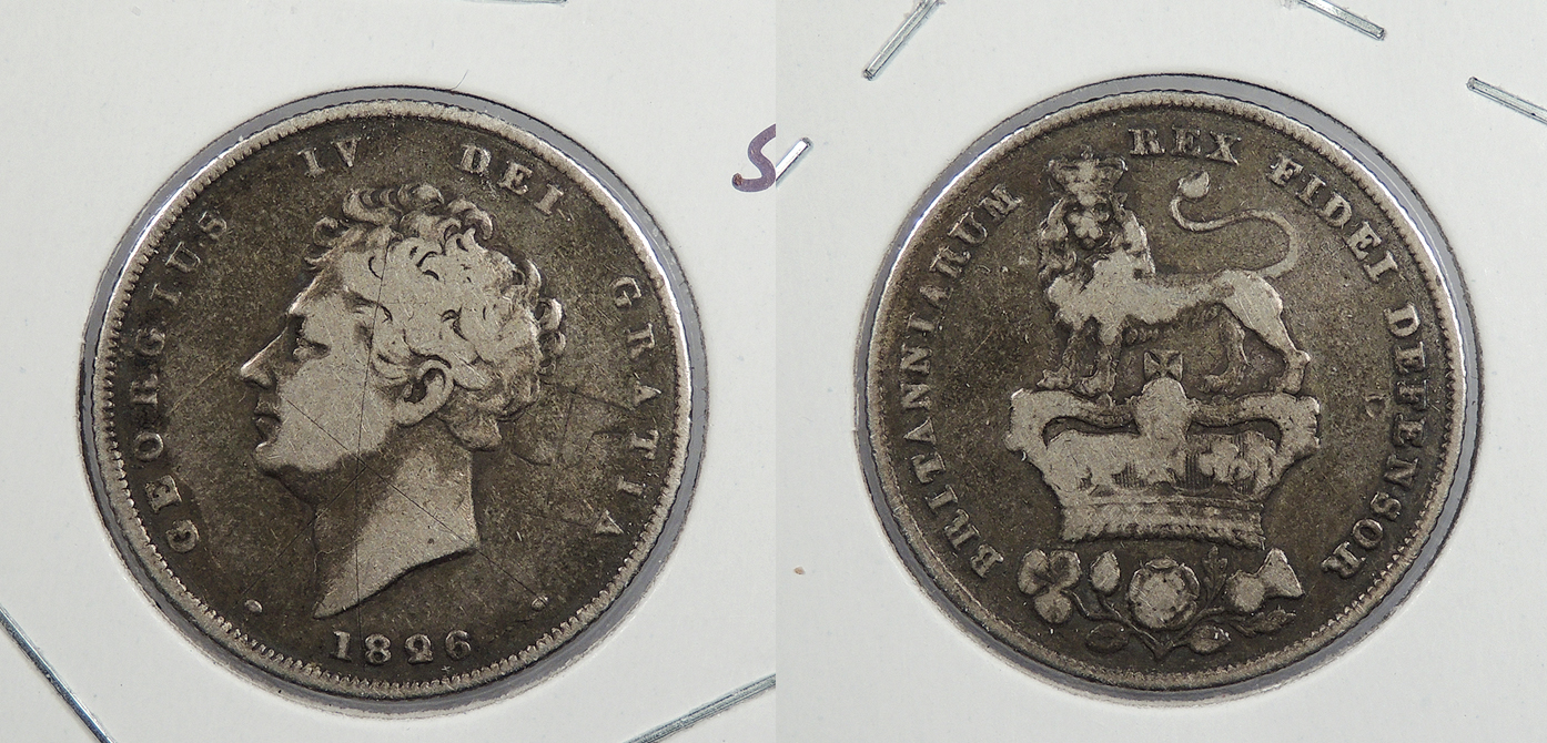 GREAT BRITAIN: 1826 George II Shilling | European Coins