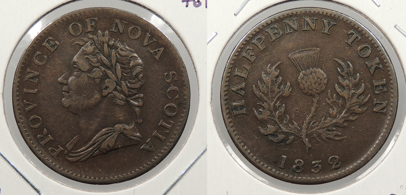 CANADA: Nova Scotia 1832 Halfpenny Token | North & Central American and ...