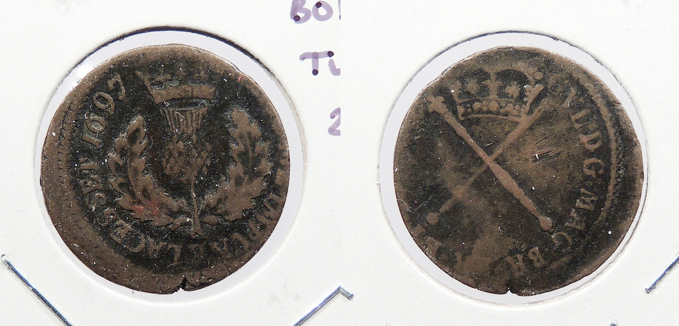 SCOTLAND: 1697 Turner or Bodle (Twopence) | European Coins