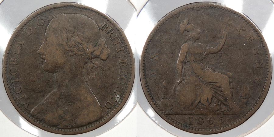 GREAT BRITAIN: 1865 Victoria Penny | European Coins