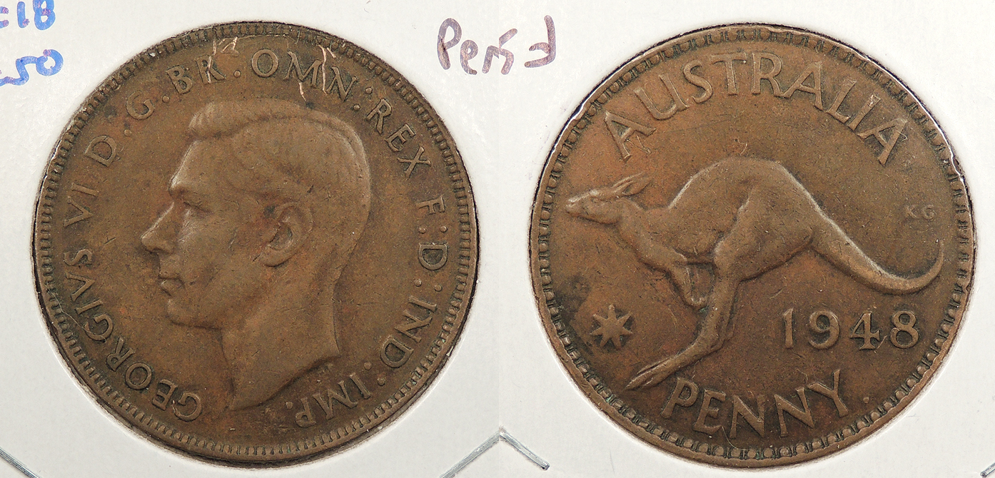 AUSTRALIA: 1948(p) George VI Penny | Australian & Oceanian Coins
