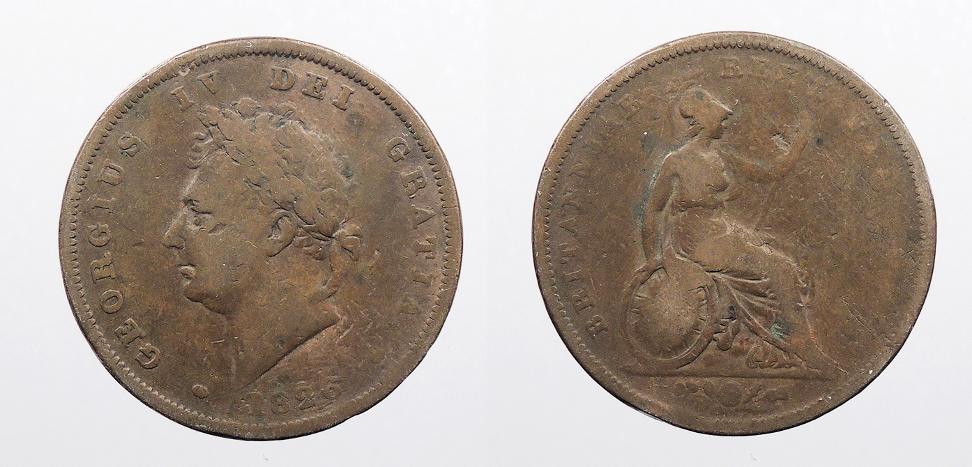 GREAT BRITAIN: 1826 George IV Penny | European Coins