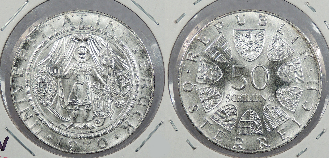 AUSTRIA: 1970 50 Schilling | European Coins