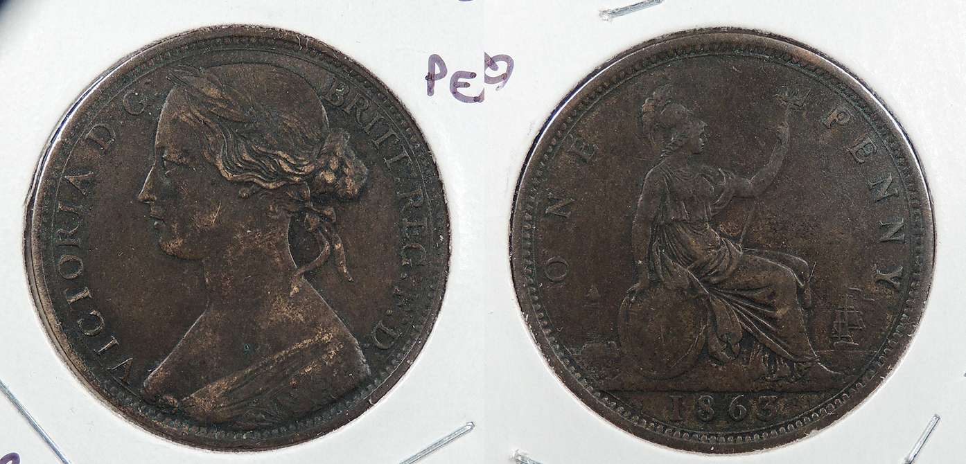 GREAT BRITAIN: 1863 Victoria Penny | European Coins