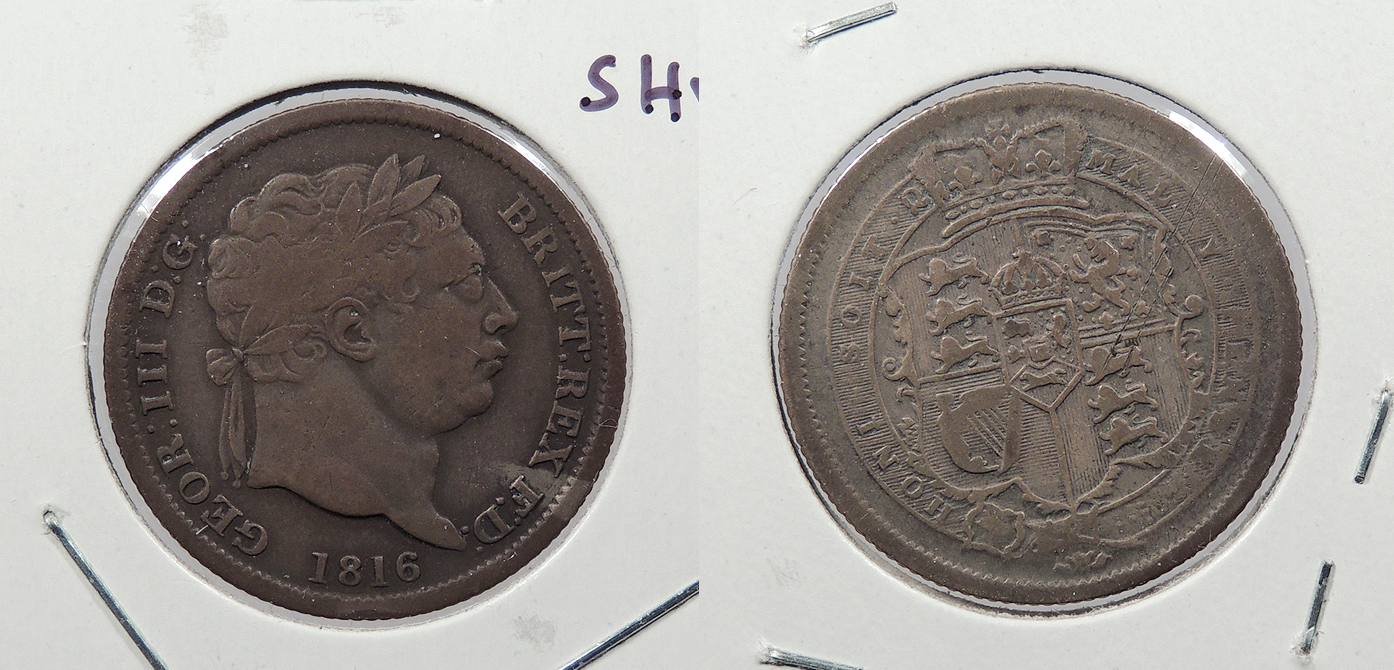 GREAT BRITAIN: 1816 George III Shilling | European Coins