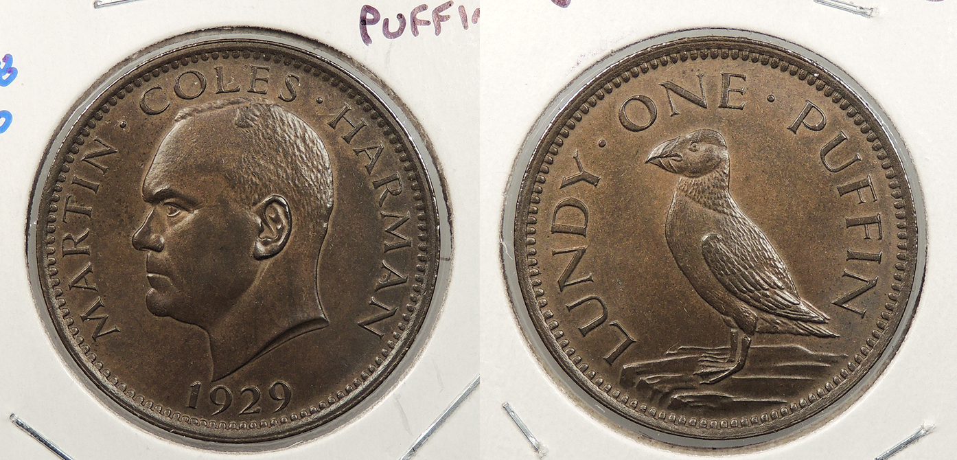 LUNDY: 1929 Puffin | European Coins