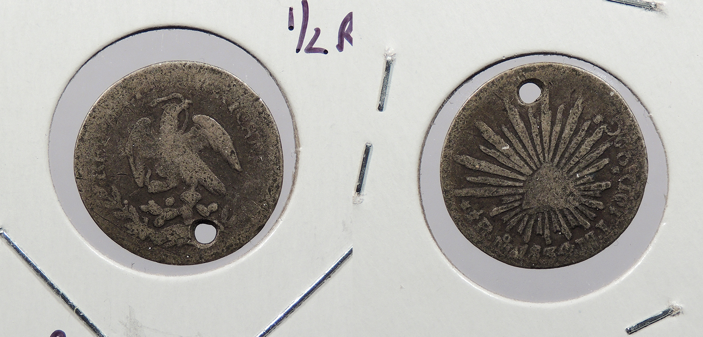 MEXICO: 1834-Mo 1/2 Real | North & Central American and Caribbean Coins