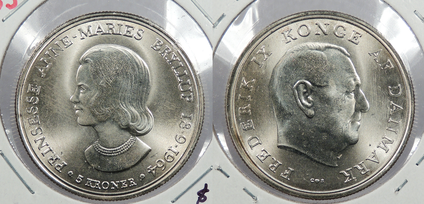 DENMARK: 1964 5 Kroner | European Coins