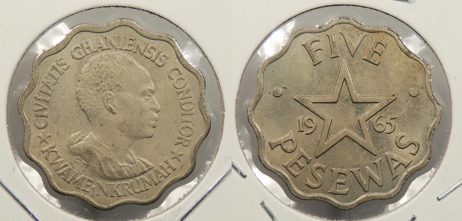 GHANA: 1965 5 Pesewas | African Coins