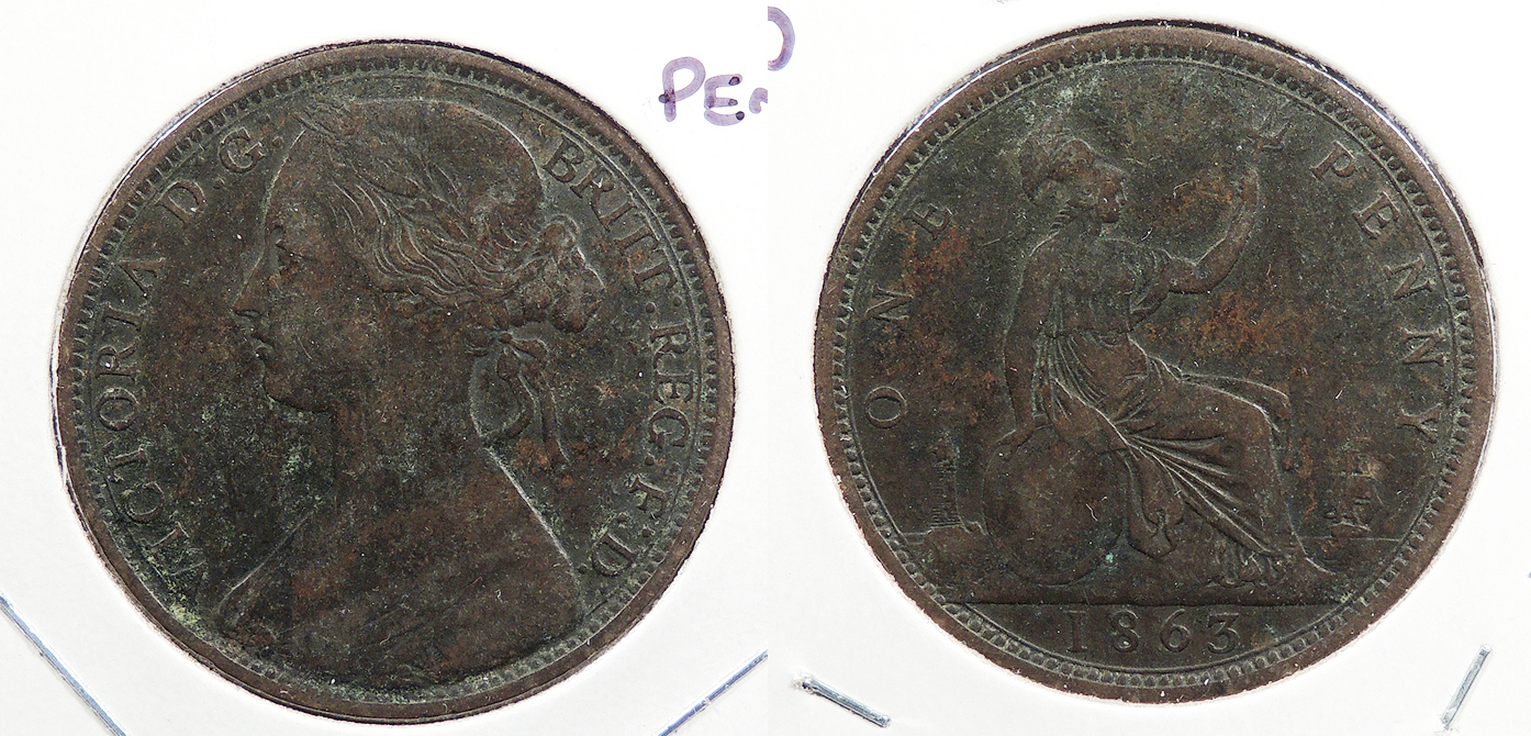 GREAT BRITAIN: 1863 Victoria Penny | European Coins