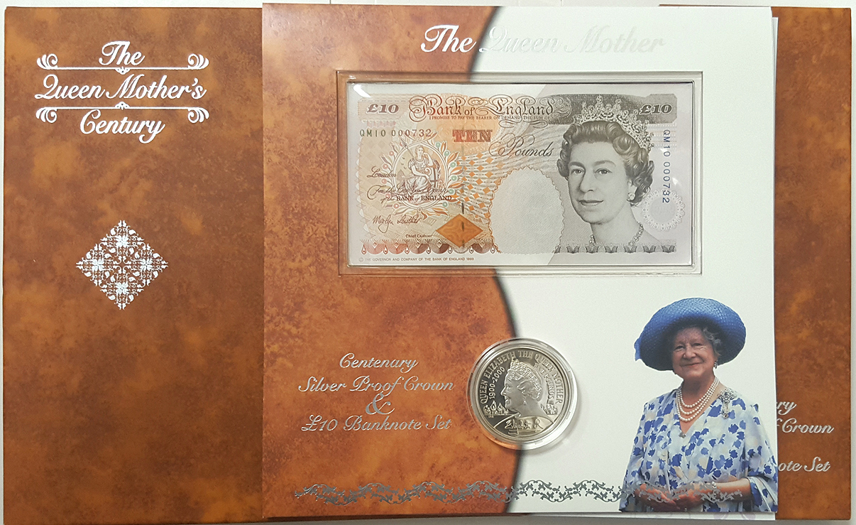 GREAT BRITAIN 2000 Centenary of the Queen Mother Silver Proof Crown and ...