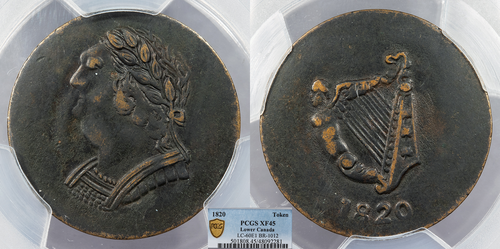 CANADA Lower Canada 1820 Halfpenny Token PCGS EF-45 | North & Central ...