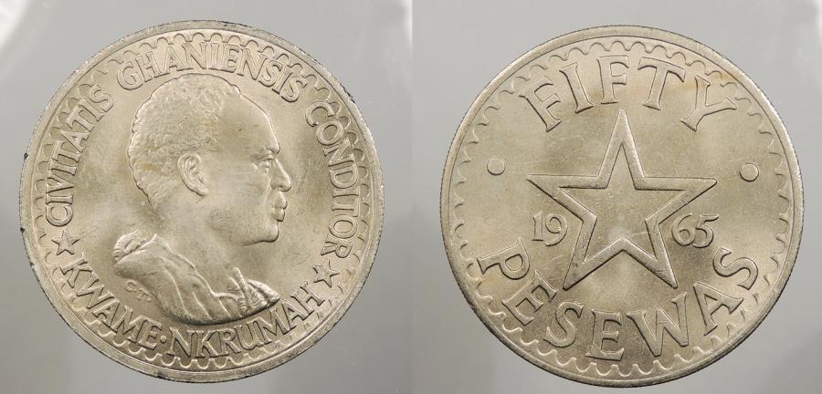 GHANA: 1965 50 Pesewas | African Coins