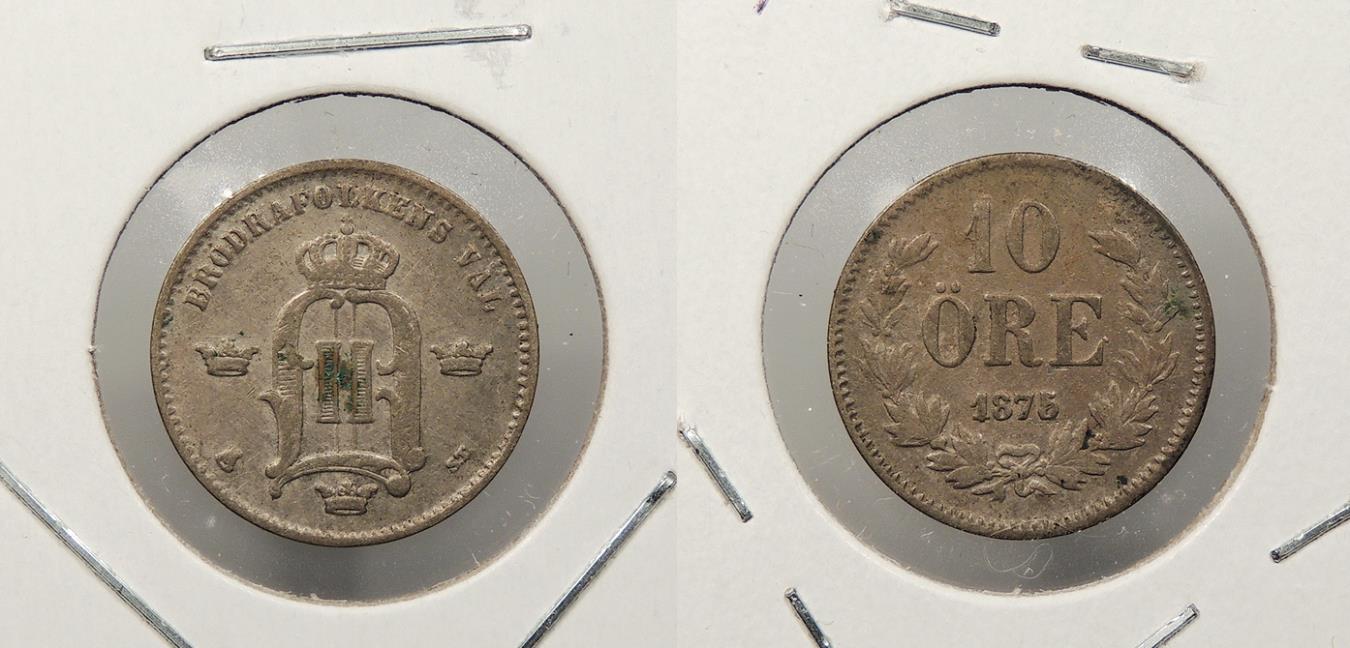 SWEDEN: 1875 10 Ore | European Coins