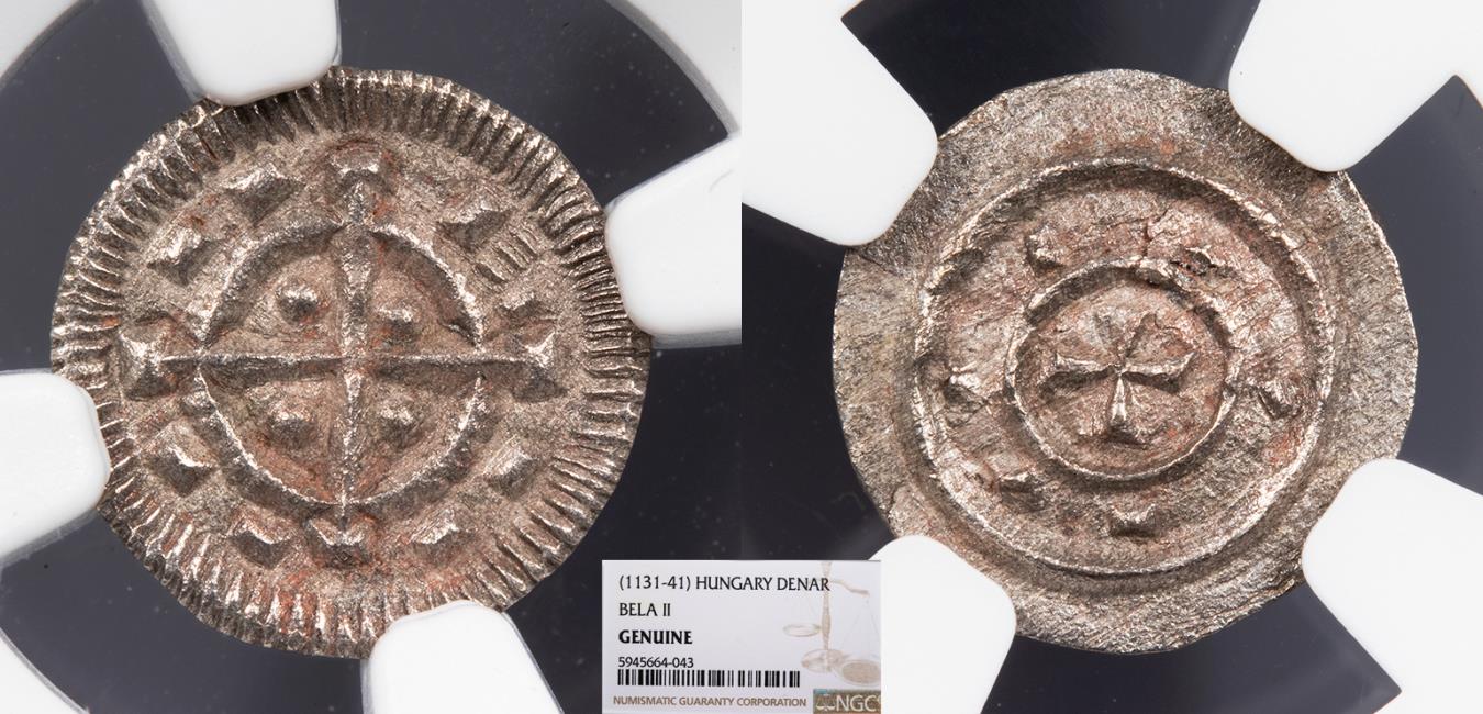 HUNGARY Bela II 1131-1141 Denar NGC Genuine | Medieval Coins