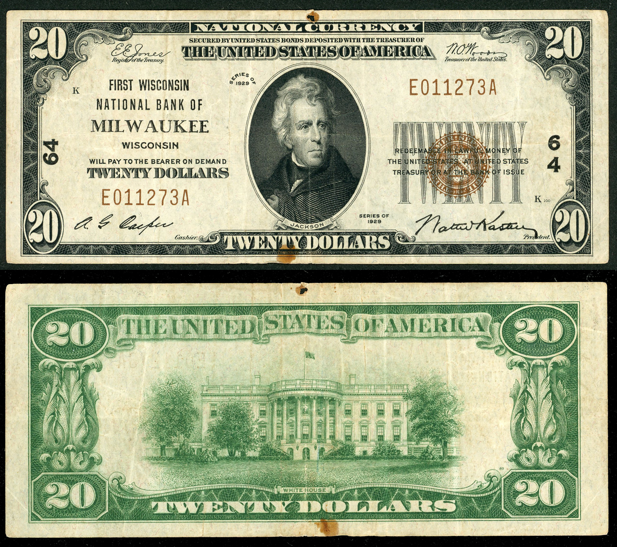 Small Size National Banknote Milwaukee, WI First Wisconsin National ...