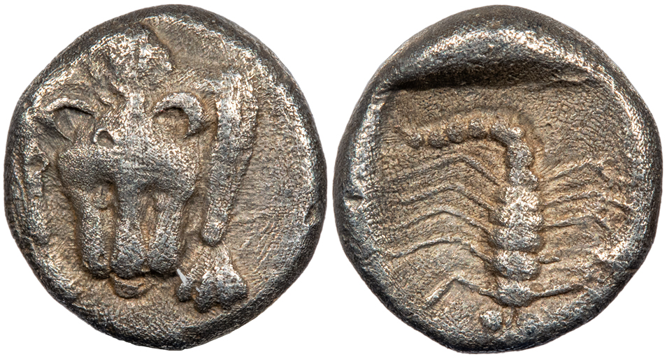 Caria Mylasa ca. 450-400 B.C. Hemiobol VF | Greek Coins