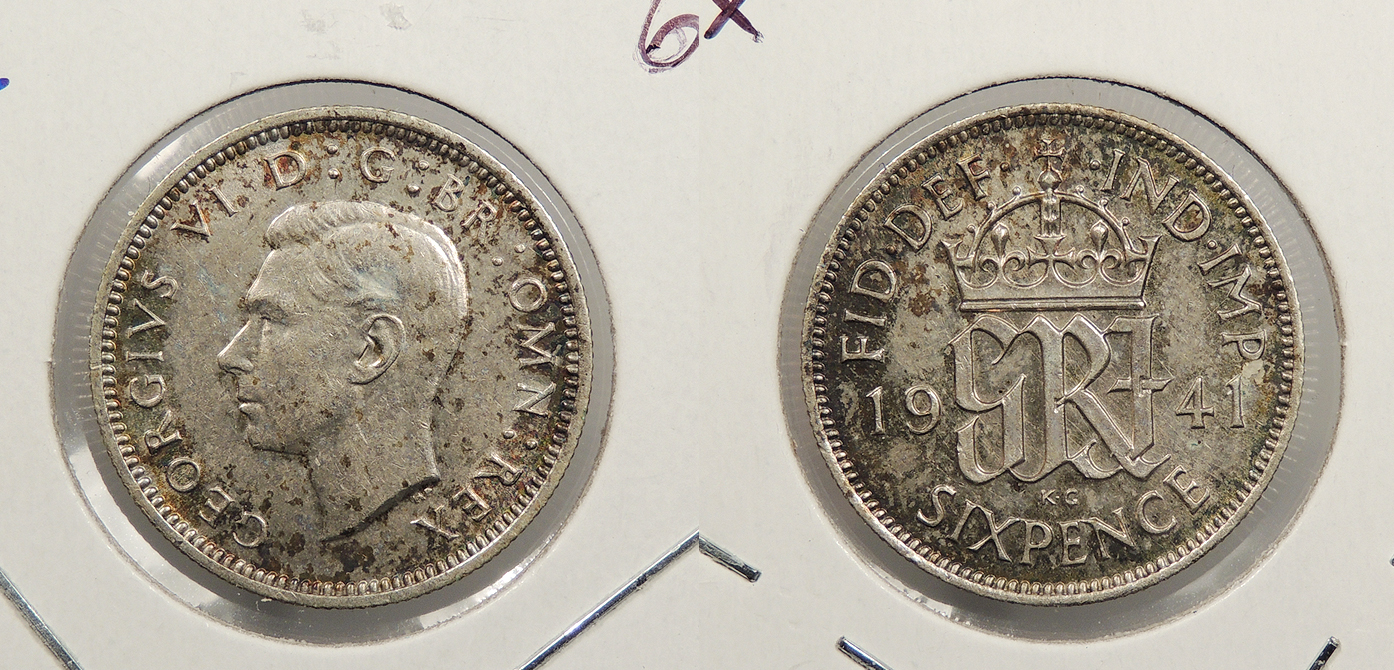 GREAT BRITAIN: 1941 George VI Sixpence (6 pence) | European Coins